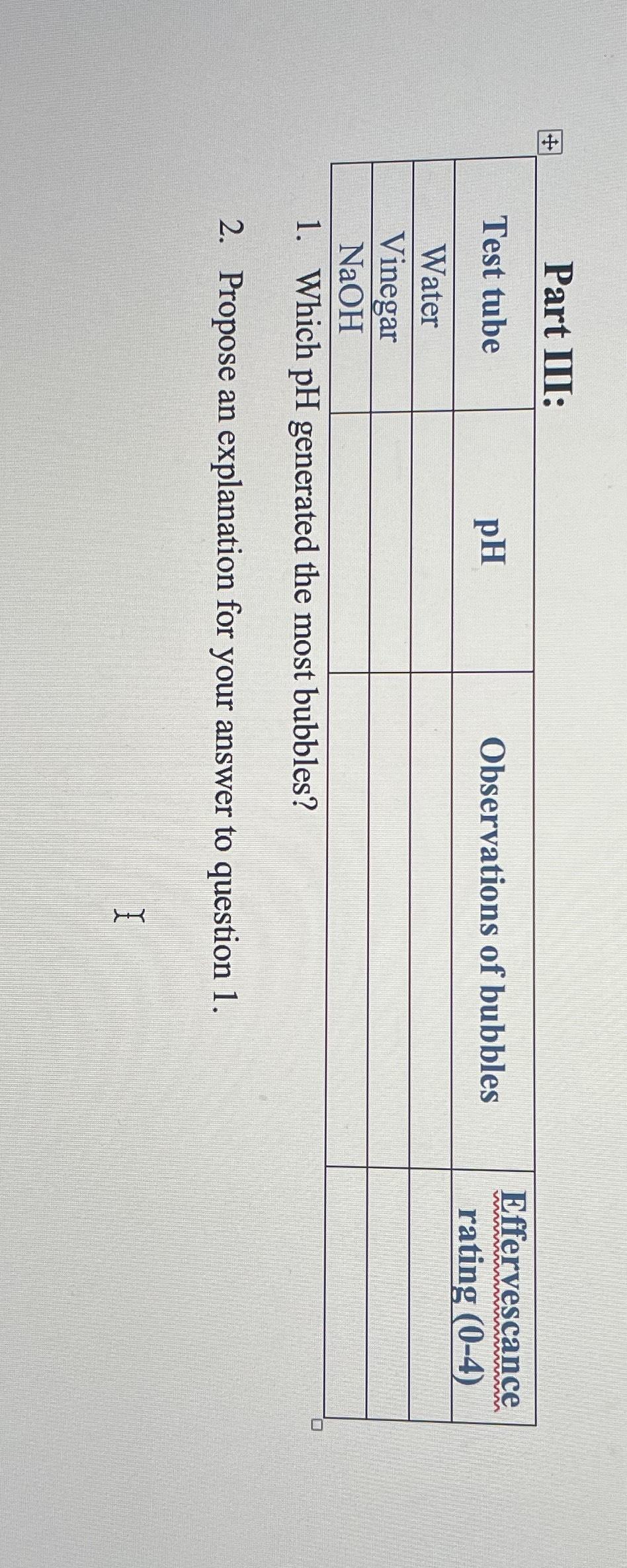 Solved Enzyme LabPart I: Observations of taste\table[[Time | Chegg.com