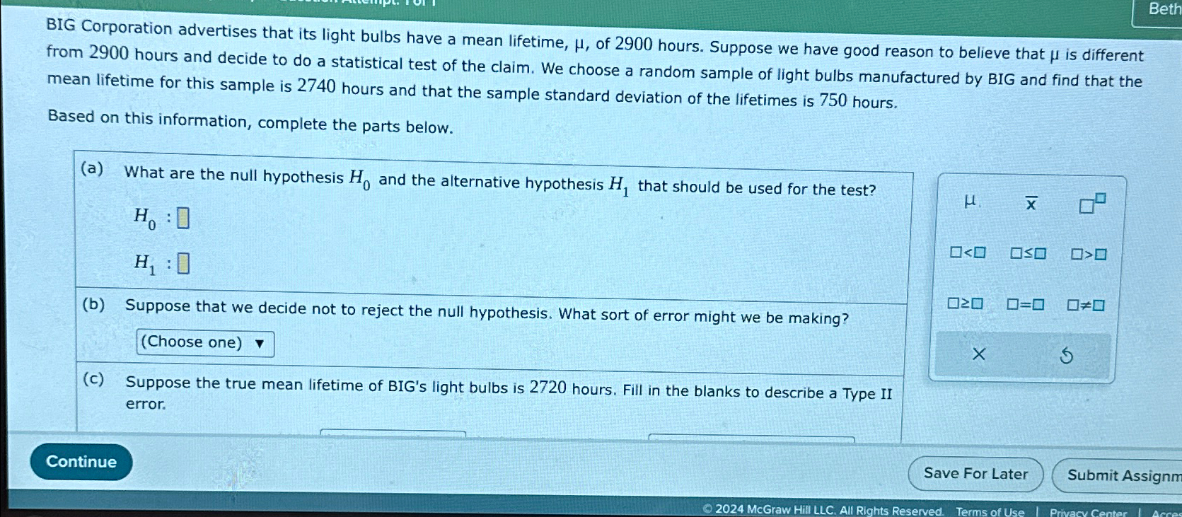 Solved H0: H1: (b) ﻿Suppose that we decide not to reject the | Chegg.com