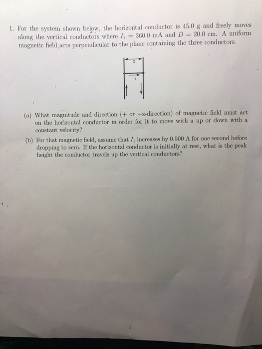 Solved 1. For the system shown below, the horizontal | Chegg.com