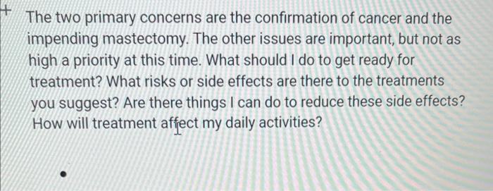 Solved The two primary concerns are the confirmation of | Chegg.com