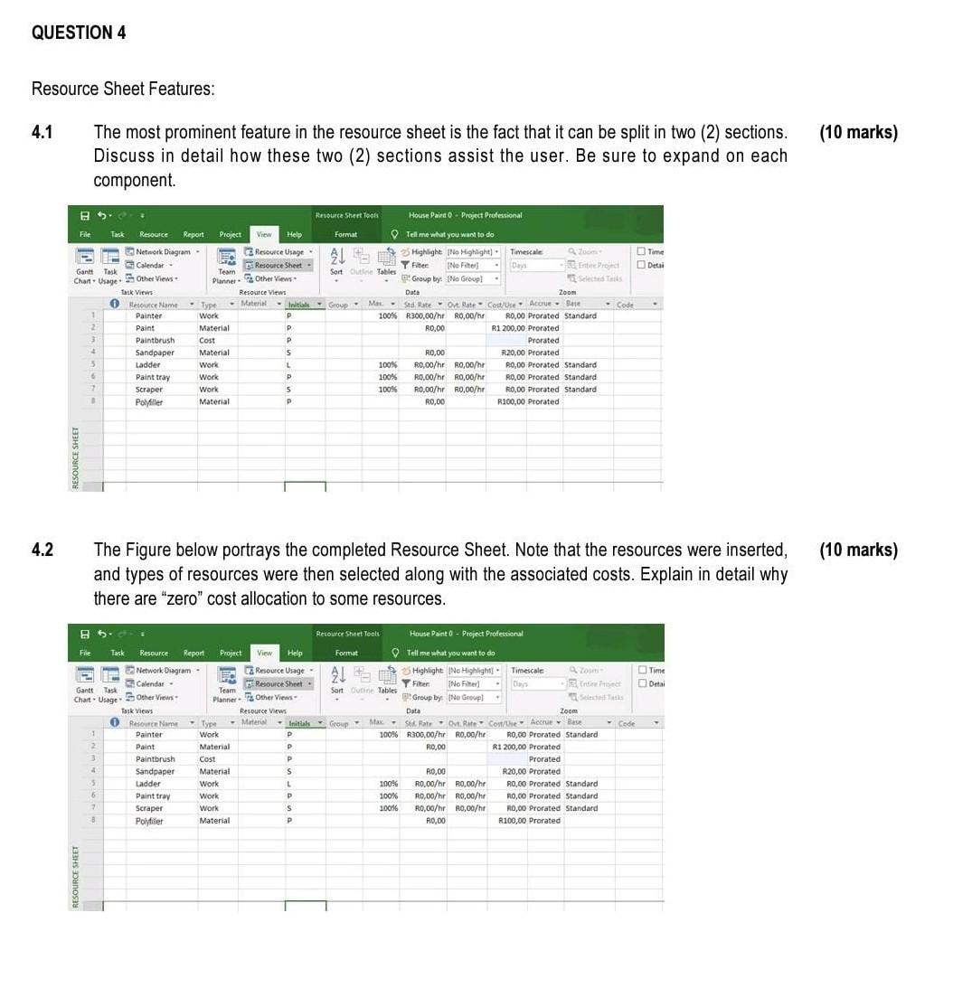 Resource Sheet Features: 4.1 The most prominent | Chegg.com
