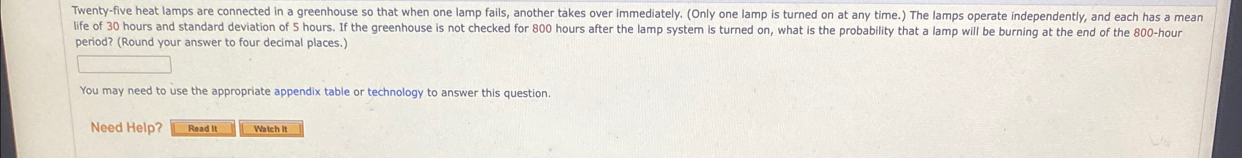 Twenty-five heat lamps are connected in a greenhouse | Chegg.com