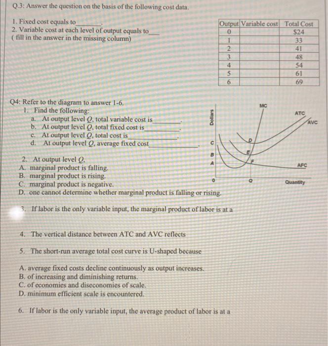 Solved Q.3: Answer the question on the basis of the | Chegg.com