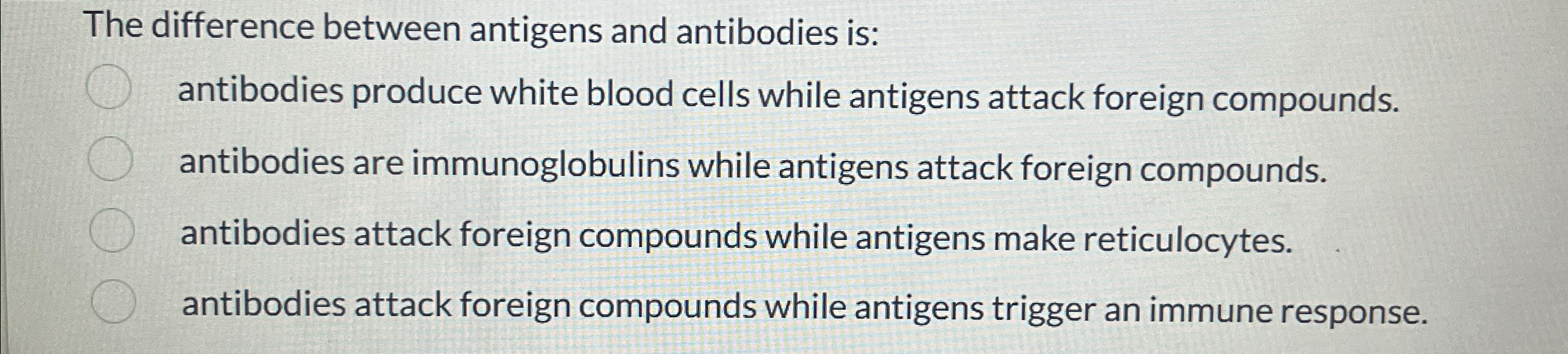 Solved The difference between antigens and antibodies | Chegg.com