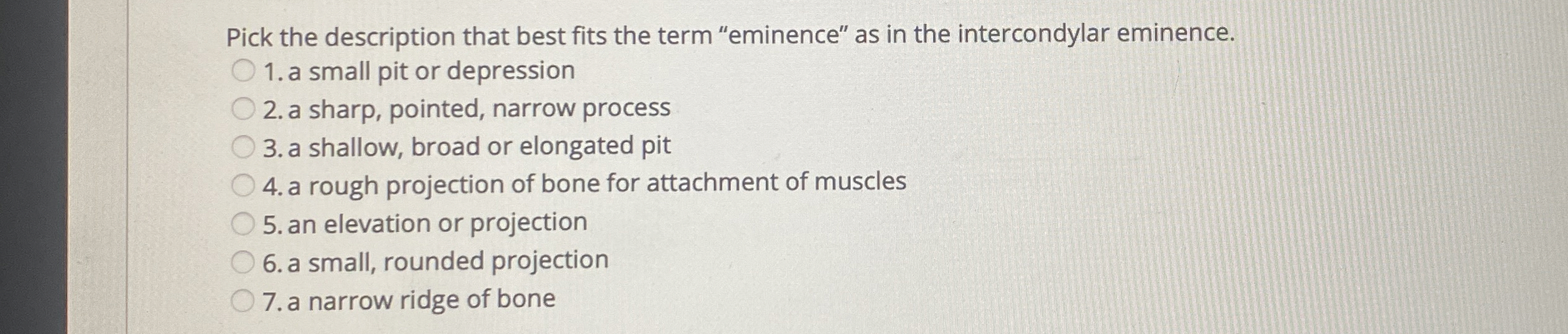 Solved Pick the description that best fits the term | Chegg.com
