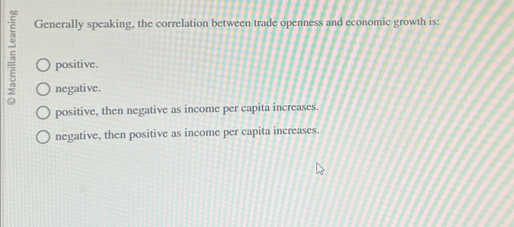 Solved Generally speaking, the correlation between trade | Chegg.com