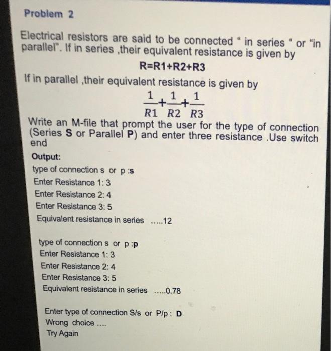 Solved Problem 1 Write A Script File That Calculate The