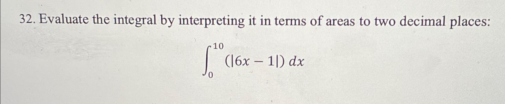 Solved Evaluate the integral by interpreting it in terms of | Chegg.com