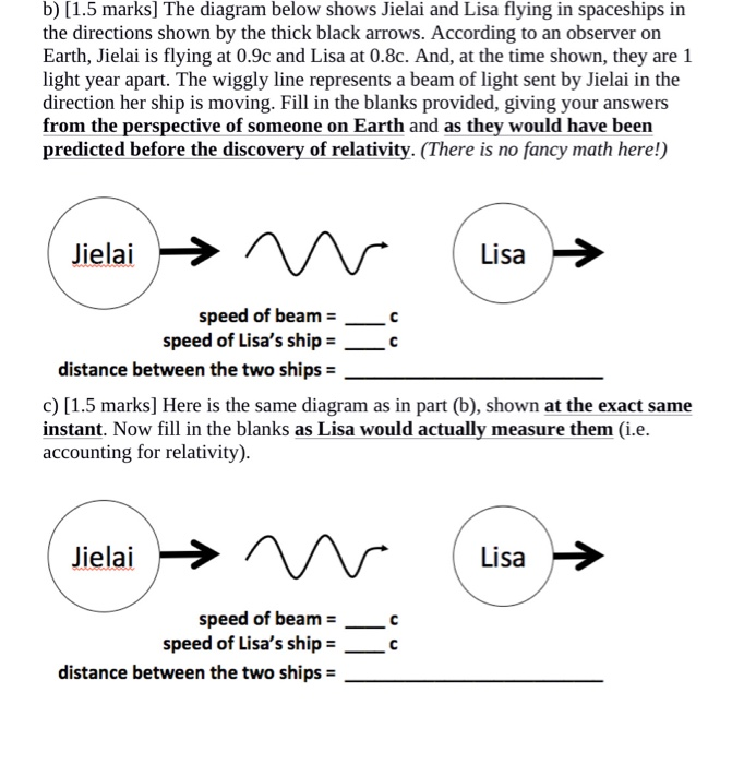 Solved b) (1.5 marks) The diagram below shows Jielai and | Chegg.com