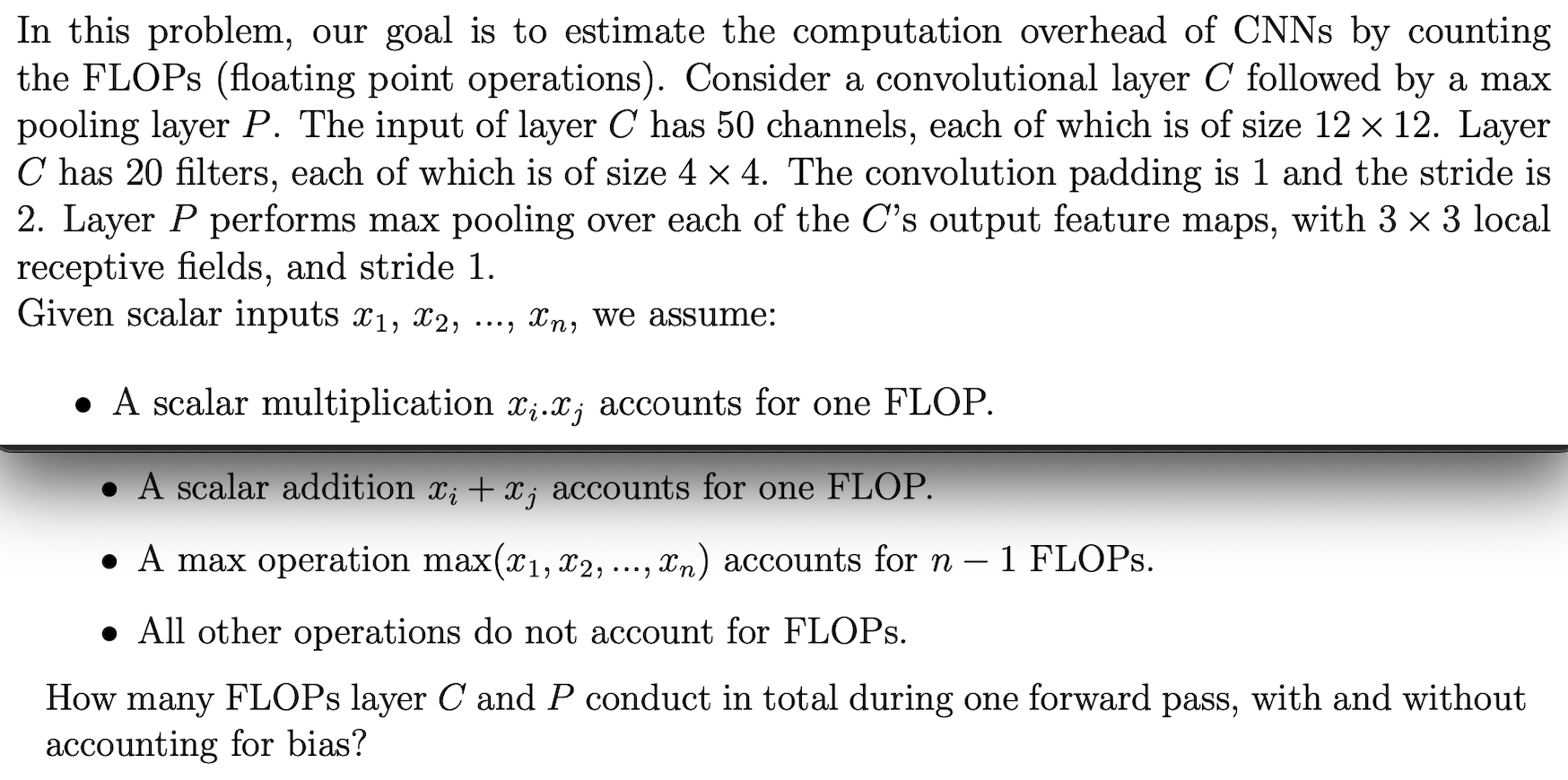 Solved A scalar addition xi+xj ﻿accounts for one FLOP.A max | Chegg.com