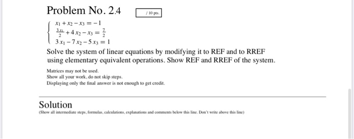 Solved do not use matrices please | Chegg.com