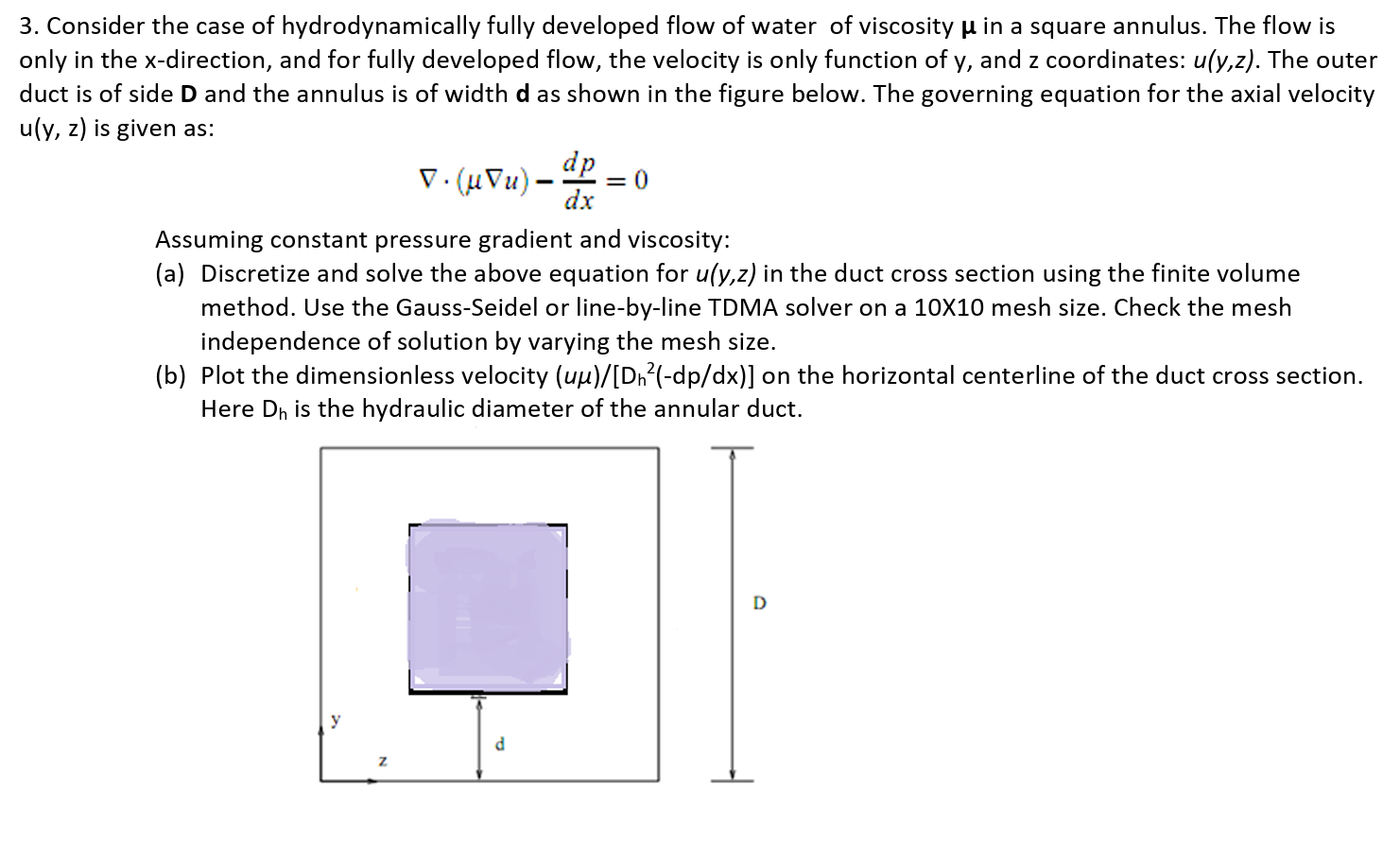 Consider the case of hydrodynamically fully developed | Chegg.com