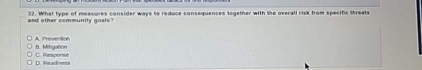 Solved What type of measures consider ways to reduce | Chegg.com