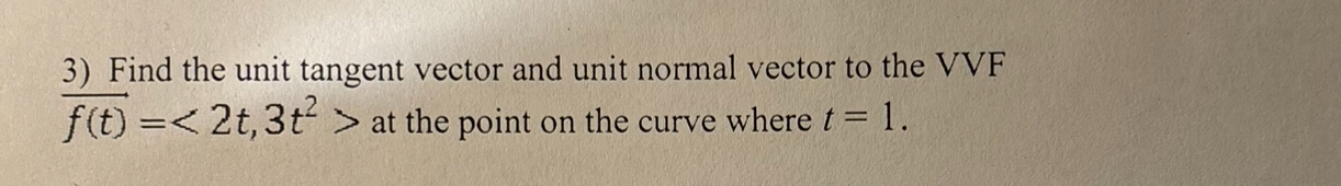 Solved Find the unit tangent vector and unit normal vector | Chegg.com