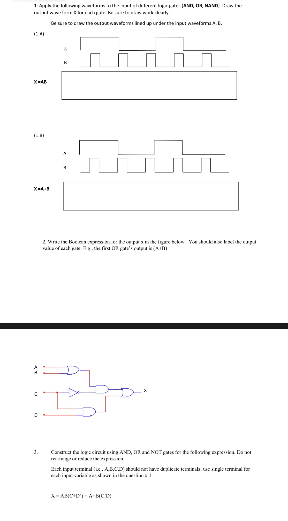 Solved Apply the following waveforms to the input of | Chegg.com