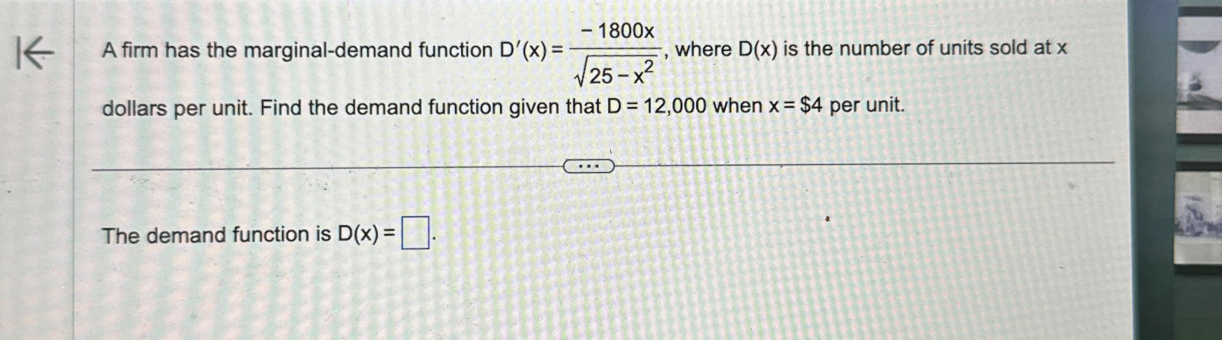 Solved A firm has the marginal-demand function | Chegg.com