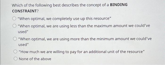 Solved Which of the following best describes the concept of | Chegg.com