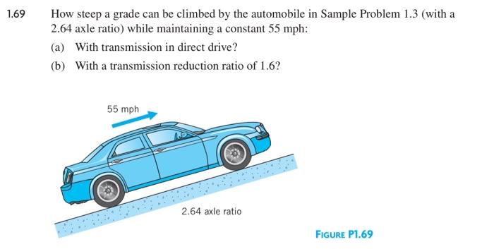 Solved 9 How steep a grade can be climbed by the automobile | Chegg.com