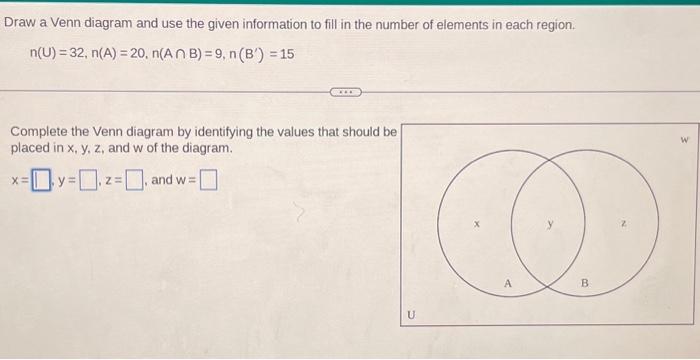 Solved Draw a Venn diagram and use the given information to | Chegg.com