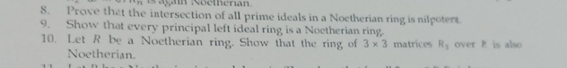 Solved Let R ﻿be a Noetherian ring. Show that the ring of | Chegg.com