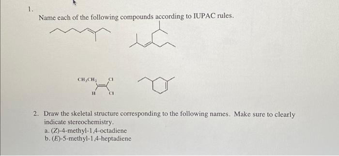 Name each of the following compounds according to | Chegg.com
