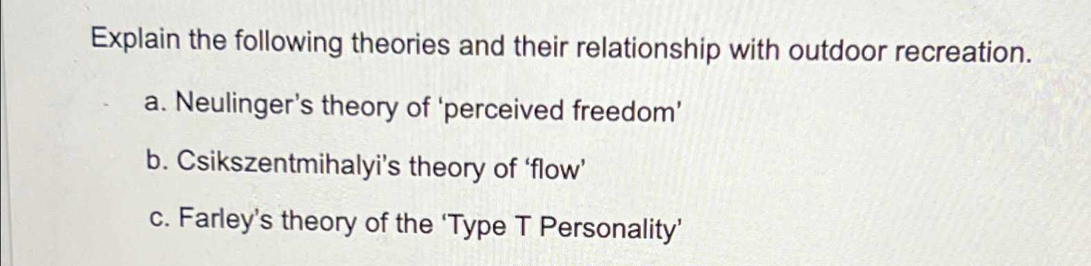 Solved Explain the following theories and their relationship | Chegg.com