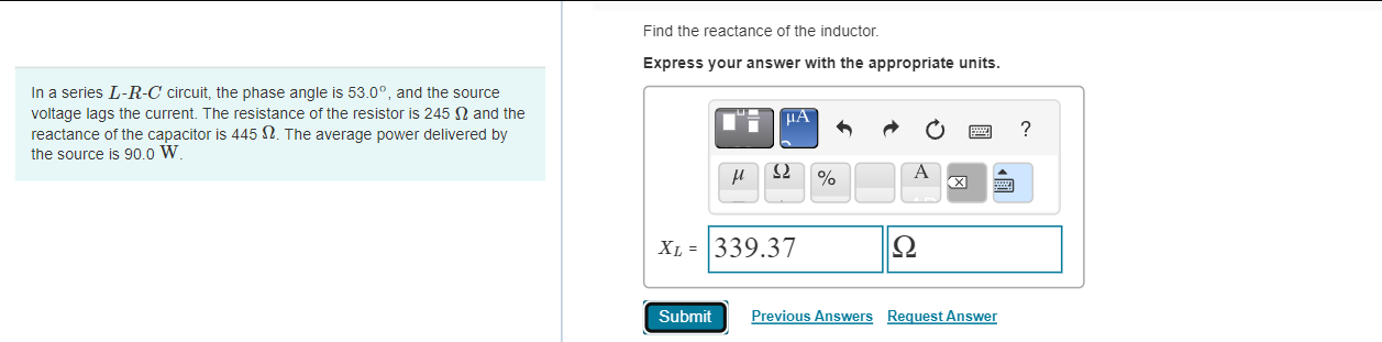 Solved Find the reactance of ﻿the inductor.In ﻿a series | Chegg.com
