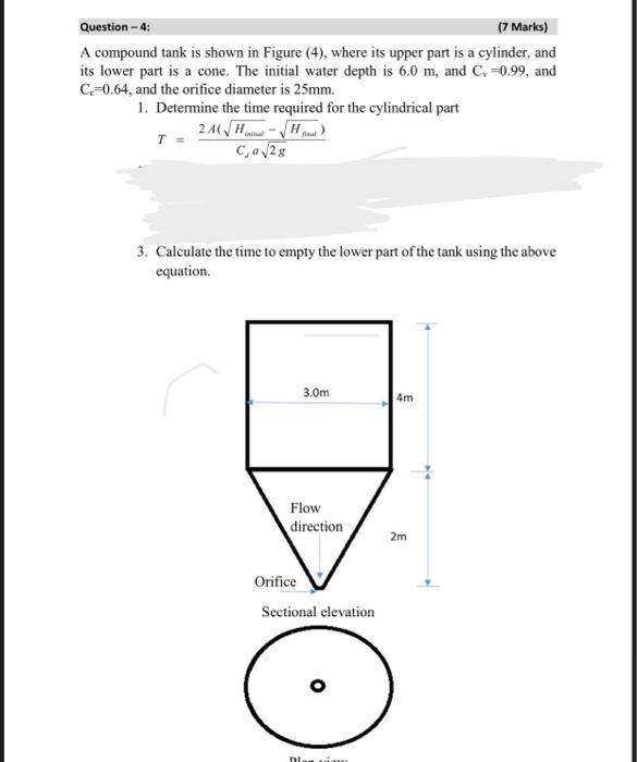 Solved A compound tank is shown in Figure (4), where its | Chegg.com