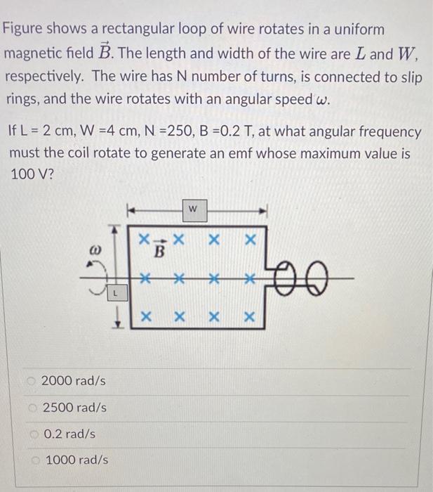 Solved Figure shows a rectangular loop of wire rotates in a | Chegg.com