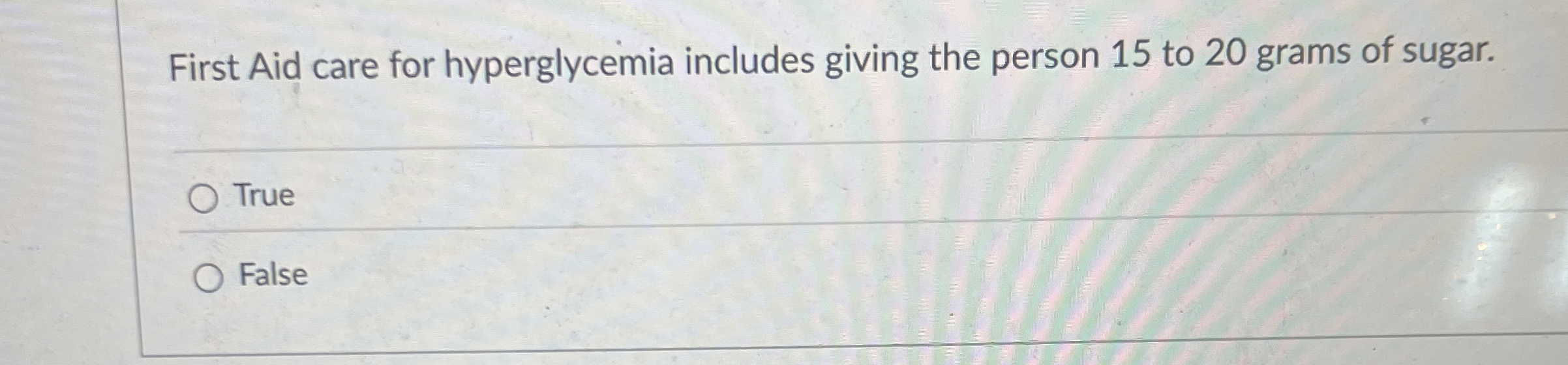 Solved First Aid care for hyperglycemia includes giving the | Chegg.com