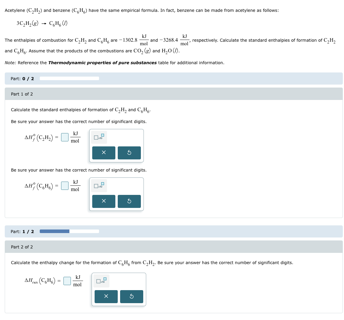 Solved Sig Figs are a major partAcetylene (C_(2)H_(2)) ﻿and | Chegg.com