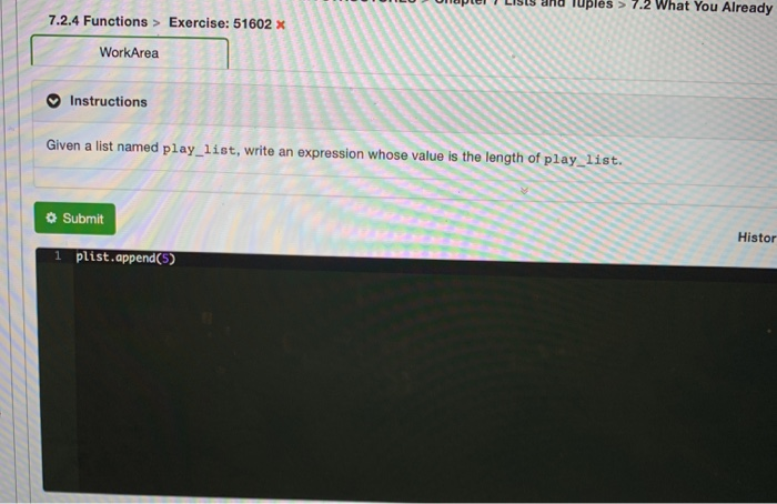Solved 7.2.4 Functions > Exercise: 51602 WorkArea | Chegg.com