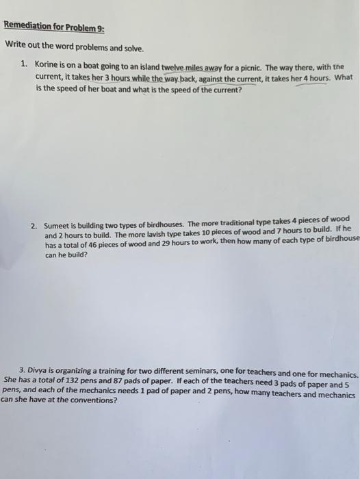 Solved Remediation for Problem 9: Write out the word | Chegg.com