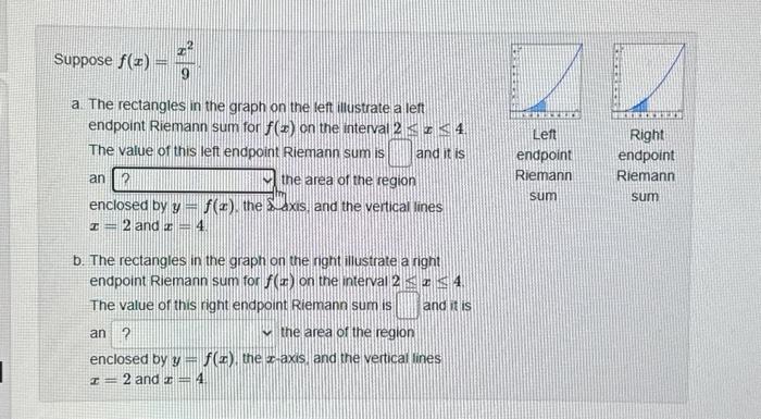 Solved Suppose f(x)=9x2 a. The rectangles in the graph on | Chegg.com