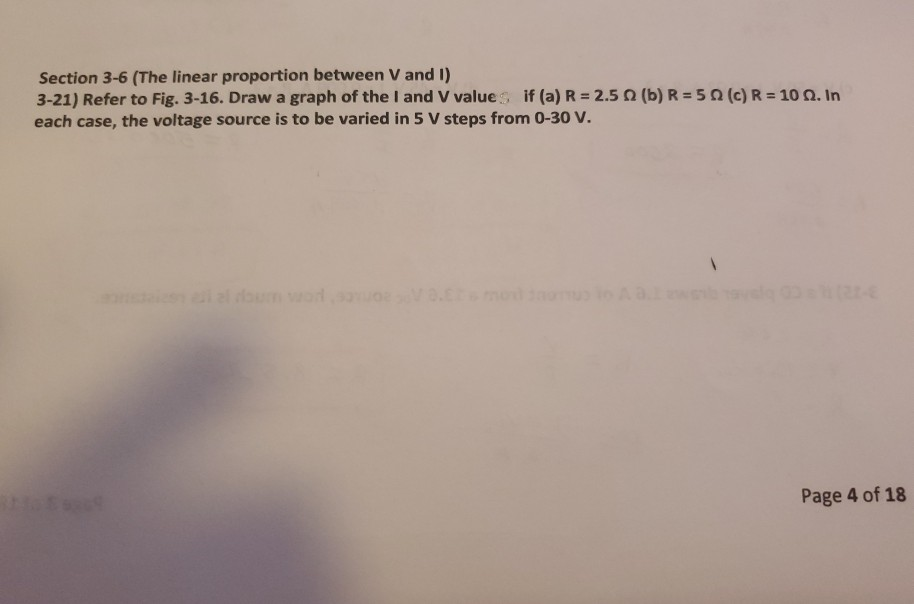 Solved Section 3-6 (The linear proportion between V and I) | Chegg.com