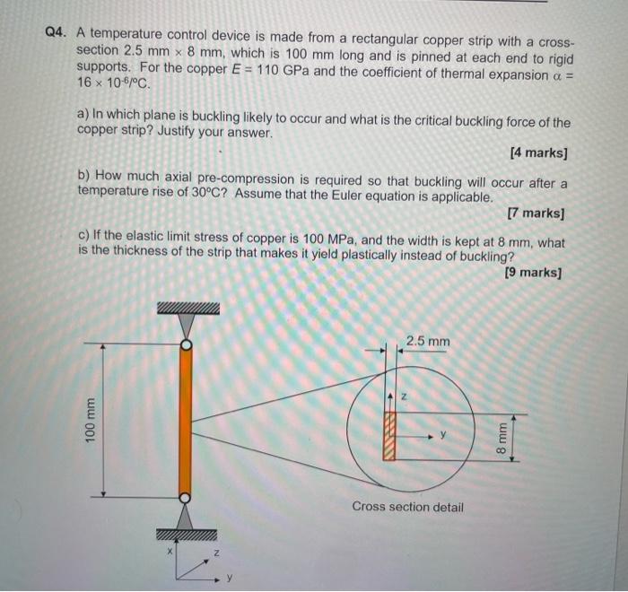 Solved Q4. A temperature control device is made from a | Chegg.com