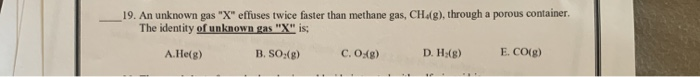 Solved An unknown gas Solved An unknown gas