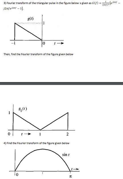 Solved le- 3) Fourier transform of the triangular pulse in | Chegg.com