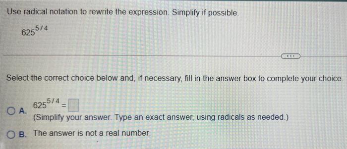 Solved Use Radical Notation To Rewrite The Expression