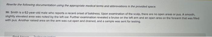 Solved Rewite the following documentation using the | Chegg.com