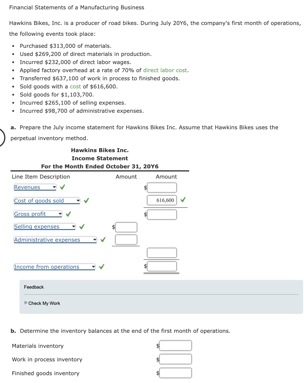 Solved Financial Statements of a Manufacturing | Chegg.com