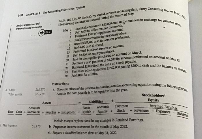 Solved 3-52 CHAPTER 3 The Accounting information System | Chegg.com Solved 3-52 CHAPTER 3 The Accounting information System | Chegg.com
