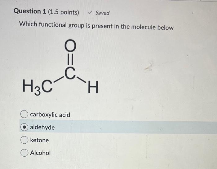 Solved Which functional group is present in the molecule | Chegg.com