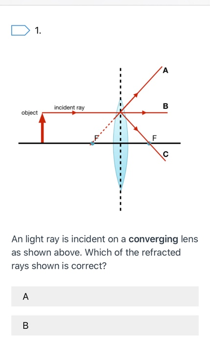 Solved D 1. incident ray object An light ray is incident on | Chegg.com