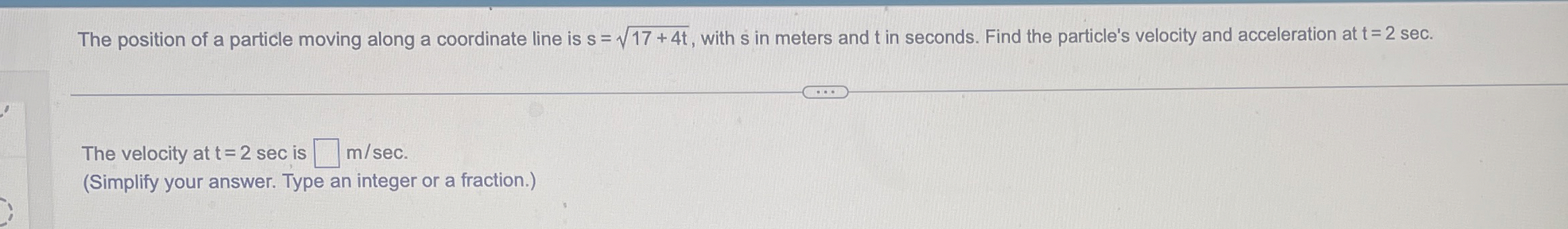 Solved The position of a particle moving along a coordinate | Chegg.com