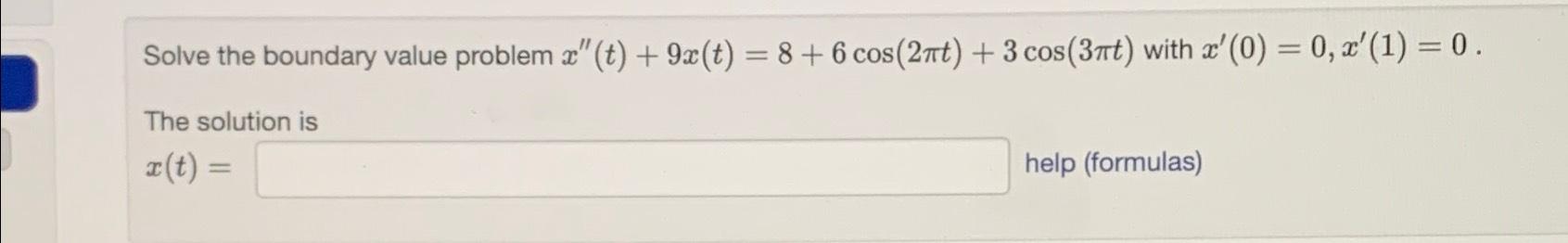Solved Solve the boundary value problem | Chegg.com