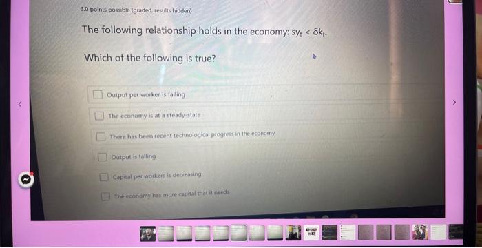 Solved 3.0 points possible (graded, results hidden) The | Chegg.com