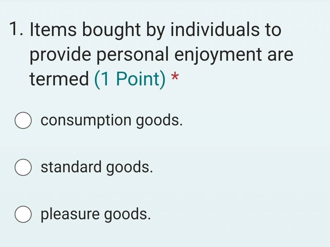 Solved Items bought by individuals to provide personal | Chegg.com