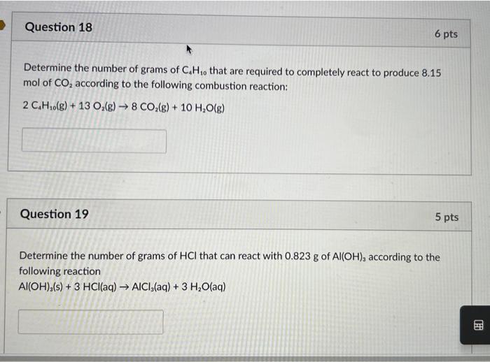 Solved Determine the number of grams of C4H10 that are | Chegg.com