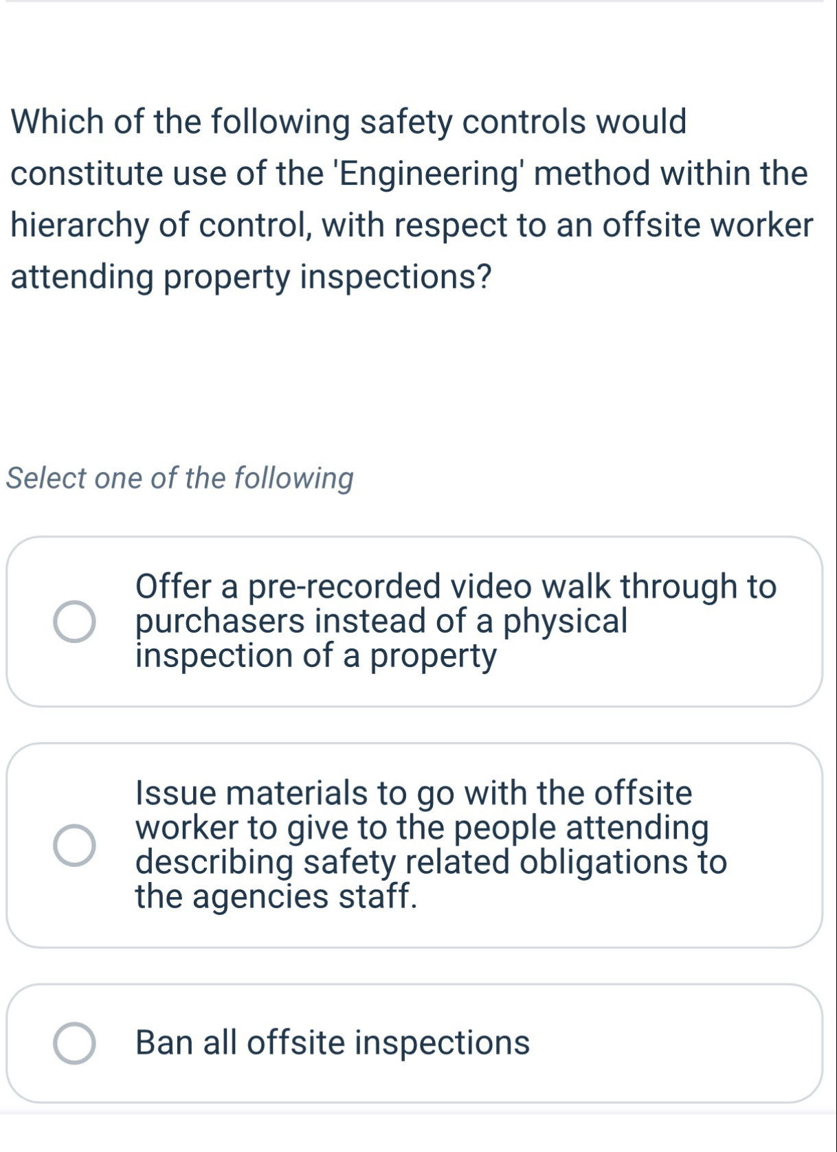 Solved Which of the following safety controls would | Chegg.com